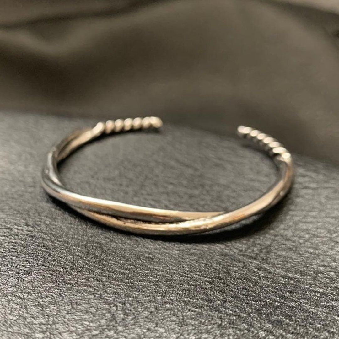 Silver Retro Double Layer Wrap Open Bangle Adjustable Men, Gift for Him ...