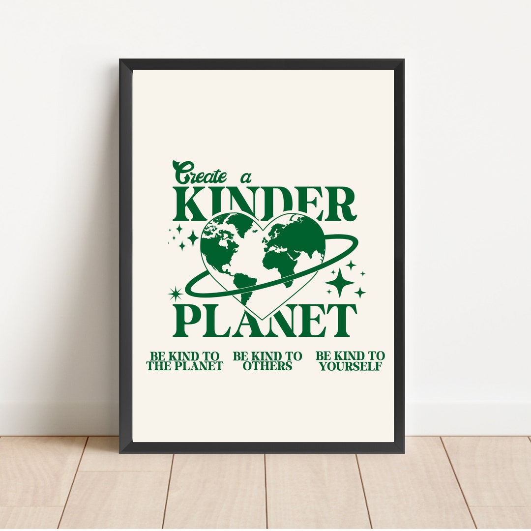 Kinder Planet Love Word Art, Quotes About Life Preppy Wall Art, Self ...