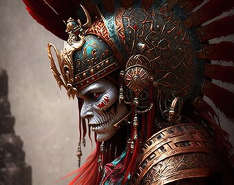 Black Male Aztec Warrior Wearing Headdress - Etsy