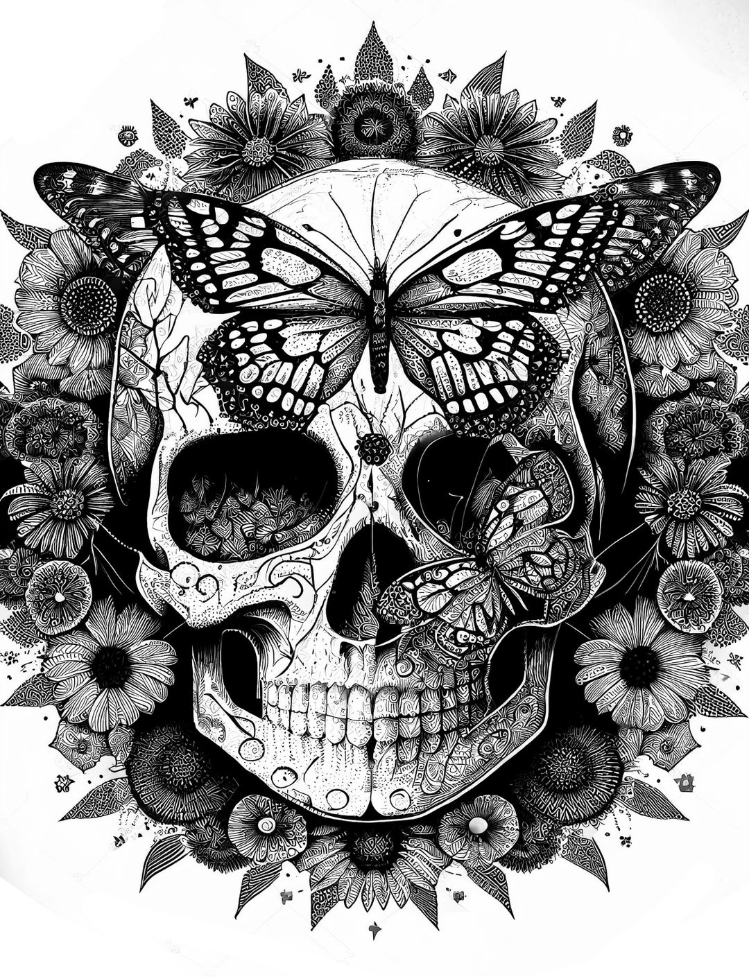 Deathhead Moth Coloring Sheet 7, Fantasy Adult Coloring Page of a Hawk ...