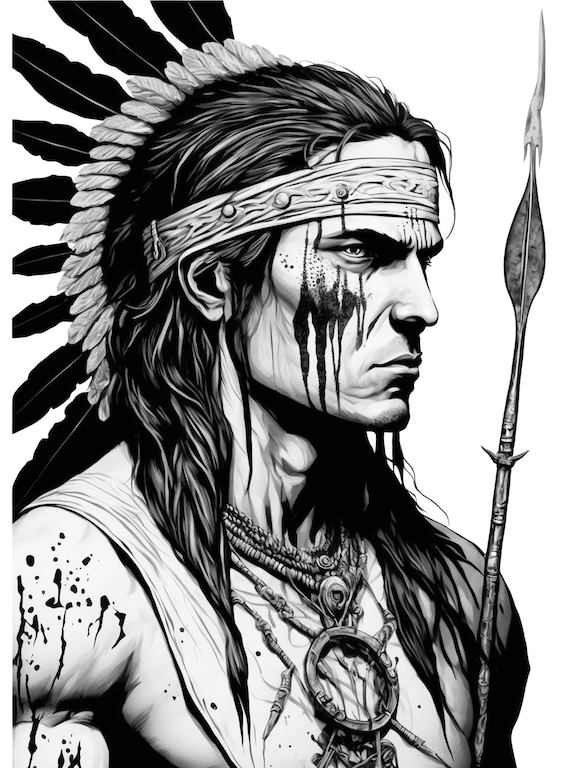 Realistic Indian Coloring Page