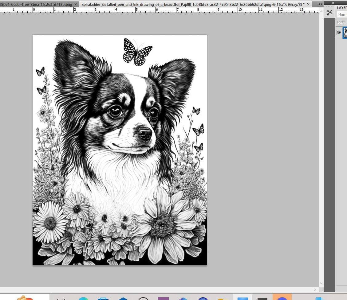 Papillon Coloring Sheet, AI Generated Coloring Page of A Papillon Dog ...