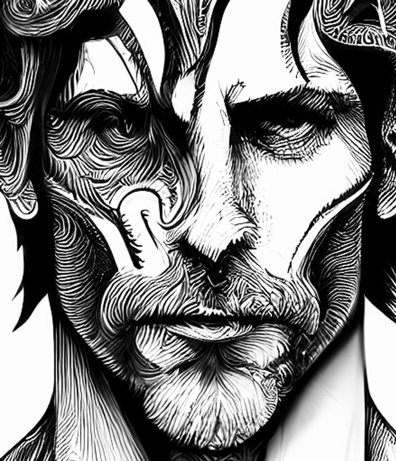 The Horned Green Man Coloring Page Ai Generated Adult Coloring Sheet Of An Elemental Celtic