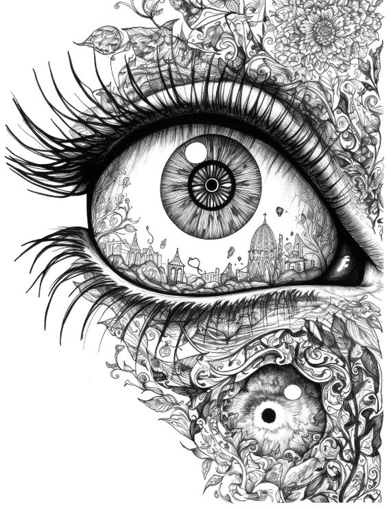 Trippy Eye Coloring Pages