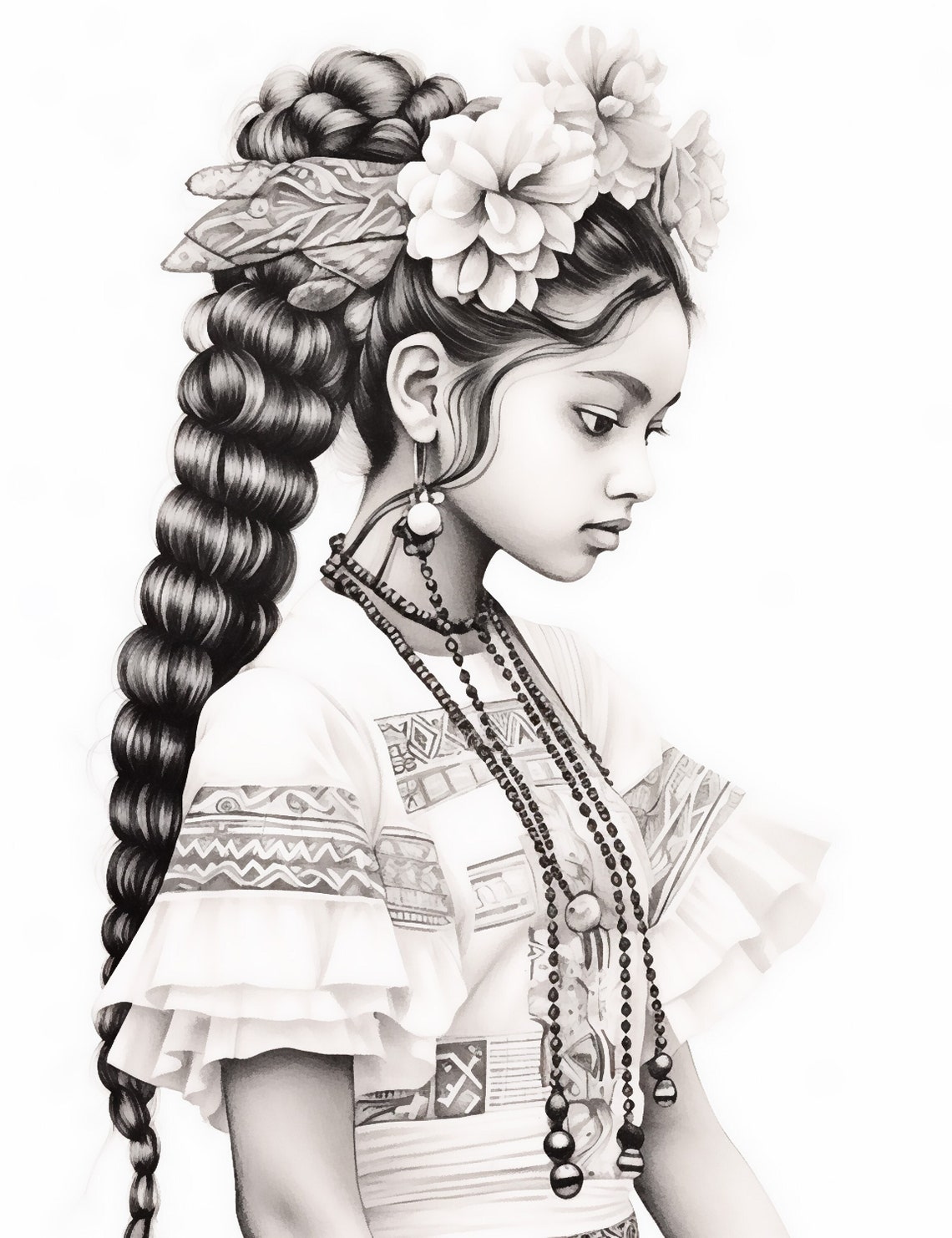 Young Folklorico Dancer Coloring Page, Color Sheet of a Young ...