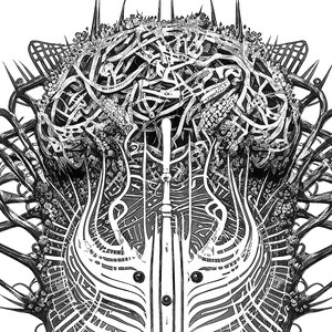Grayscale Ancient Future African King Coloring Sheet, AI Generated ...