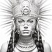 Aztec Warrior Queen Coloring Page 2, Adult Color Sheet of the Face of a ...