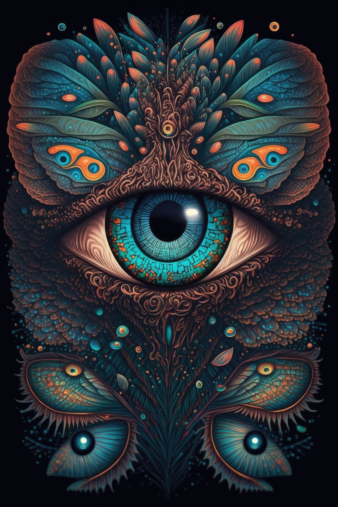 Trippy Venus Peacock Eye, Psilocybin Inspired Art, Machine Learning ...