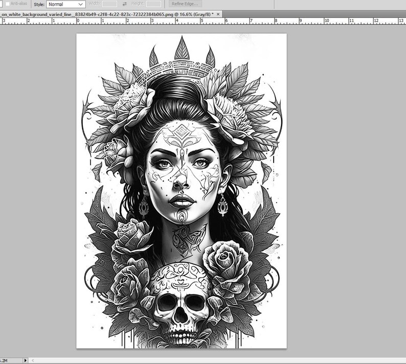Xicana Rose Queen Coloring Page, Adult Coloring Sheet of the Face of a Mexica Goddess, Chicano ...