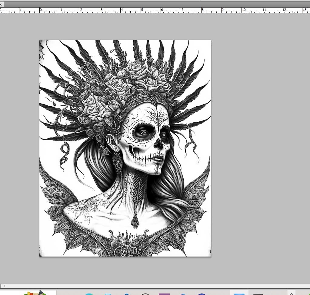 La Catrina Angel Day of the Dead Coloring Sheet Adult - Etsy