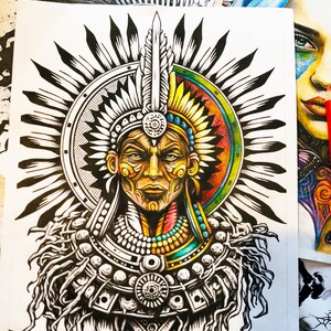 Grayscale Ancient Future African King Coloring Sheet, AI Generated ...