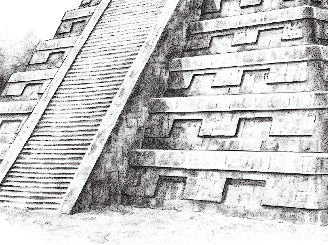 Chichen Itza Mayan Temple Coloring Page, AI Coloring Sheet of the ...