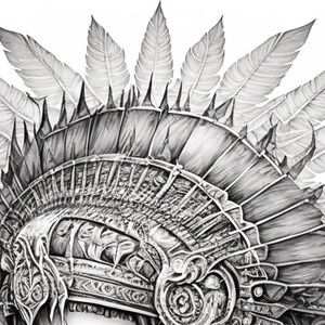 Female Aztec Warrior Coloring Page 2, Adult Coloring Sheet of the Face ...