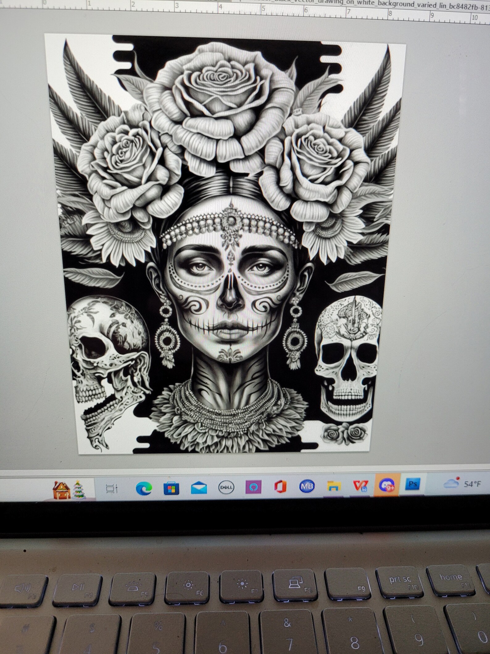 La Catrina Day of the Dead Coloring Sheet, Adult Coloring Page of a ...