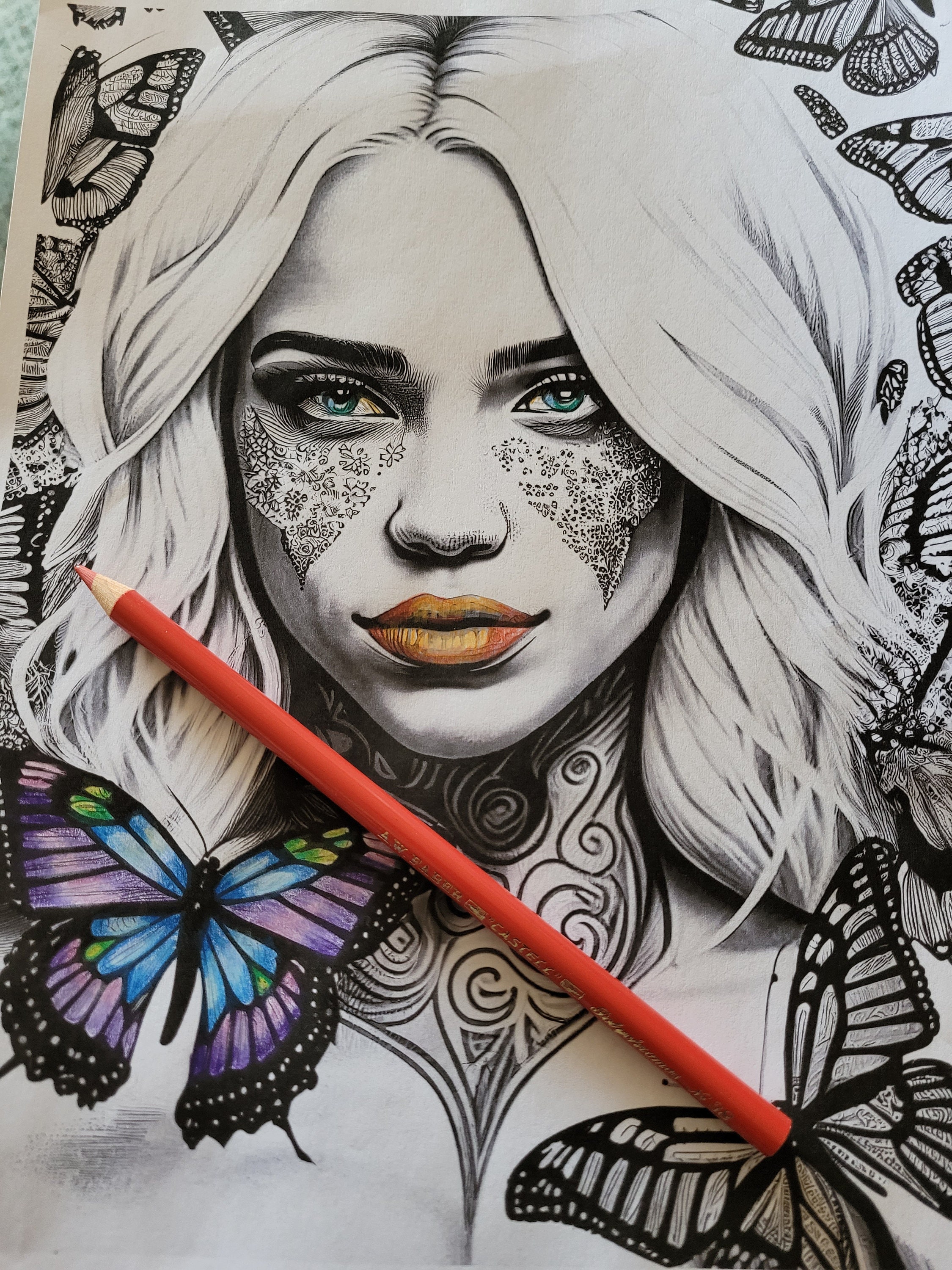 A Branching Vision Coloring Page 3 Fantasy Adult Coloring Etsy