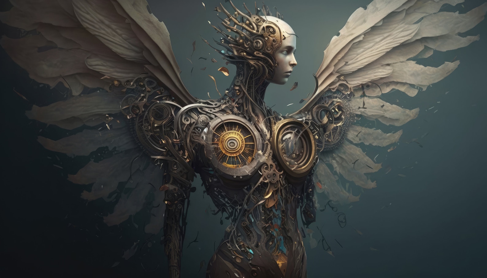 Mechanical Angels Digital Art 2 Different Designs Machine - Etsy