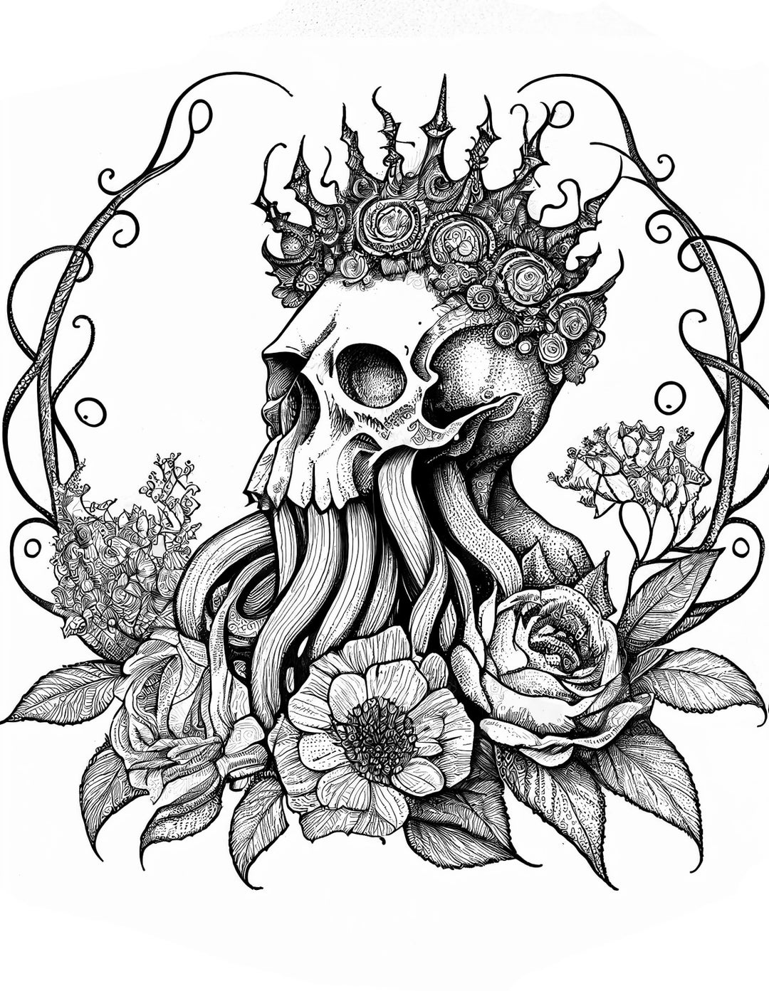 Mort De Cthulhu Coloring Page 5, Fantasy Adult Coloring Sheet of the ...