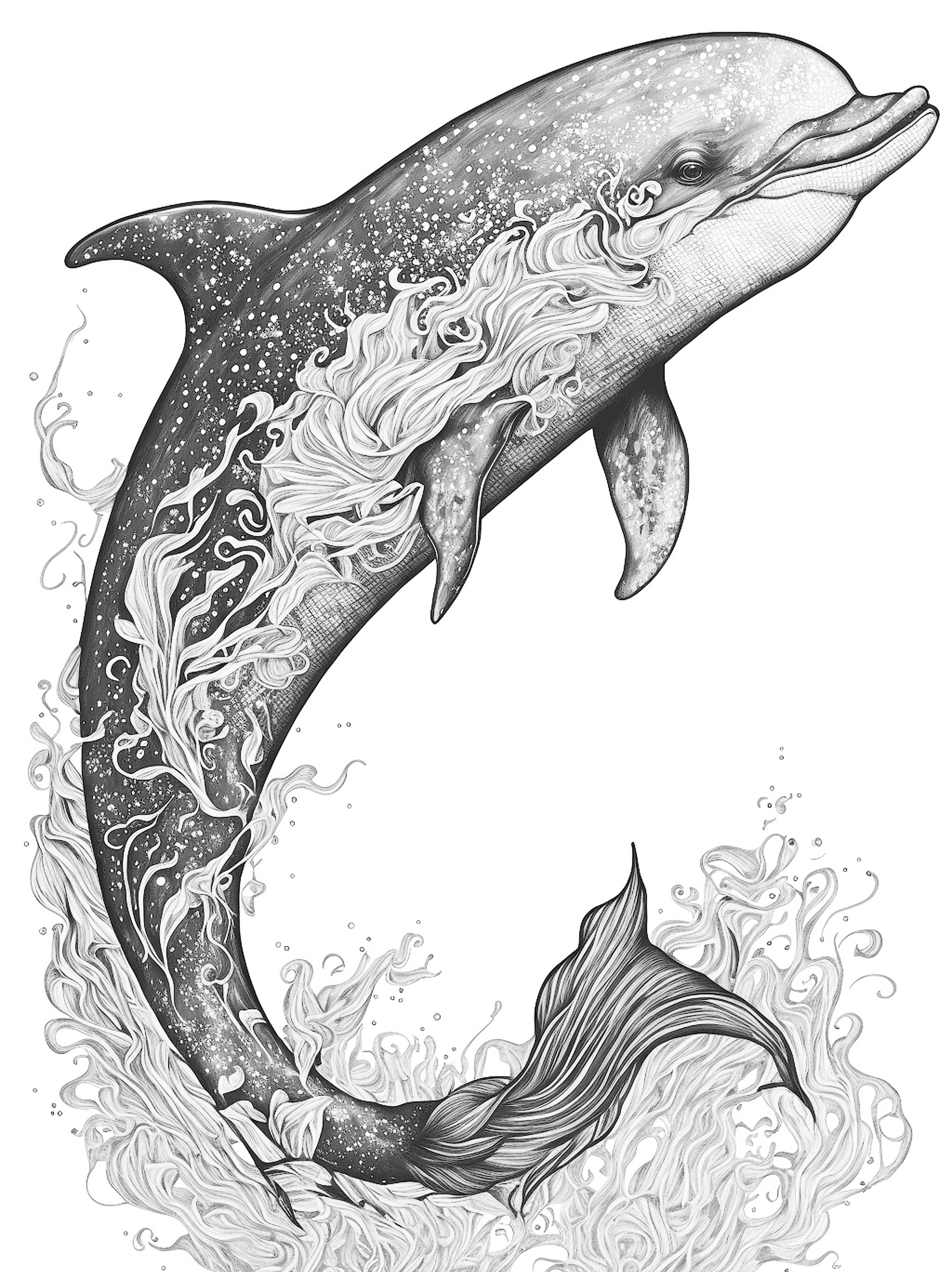 Realistic Dolphin Coloring Pages