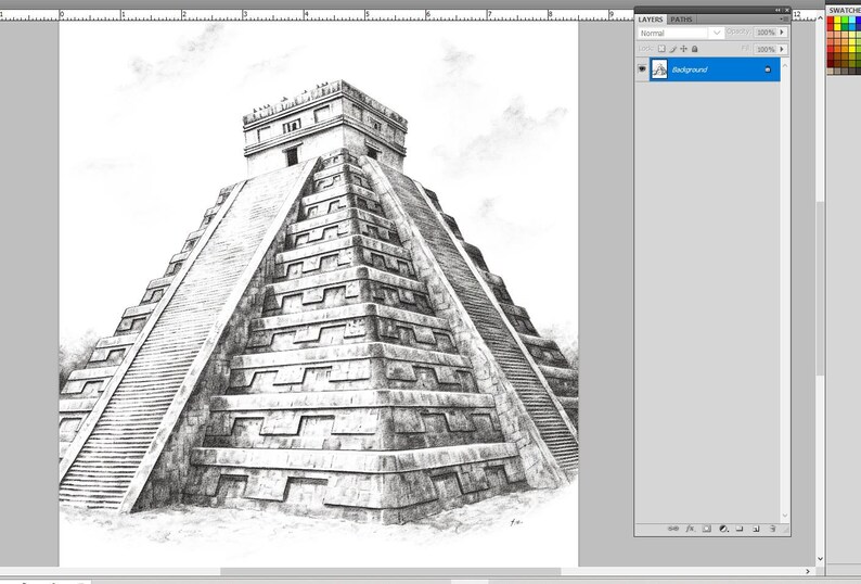 Chichen Itza Mayan Temple Coloring Page, AI Coloring Sheet of the ...