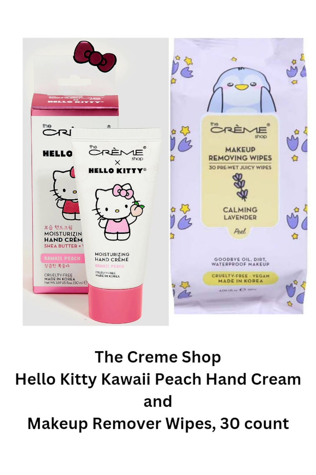 The Creme Shop X Hello Kitty Hand Cream and Makeup Remover Wipes, 1.99 ...