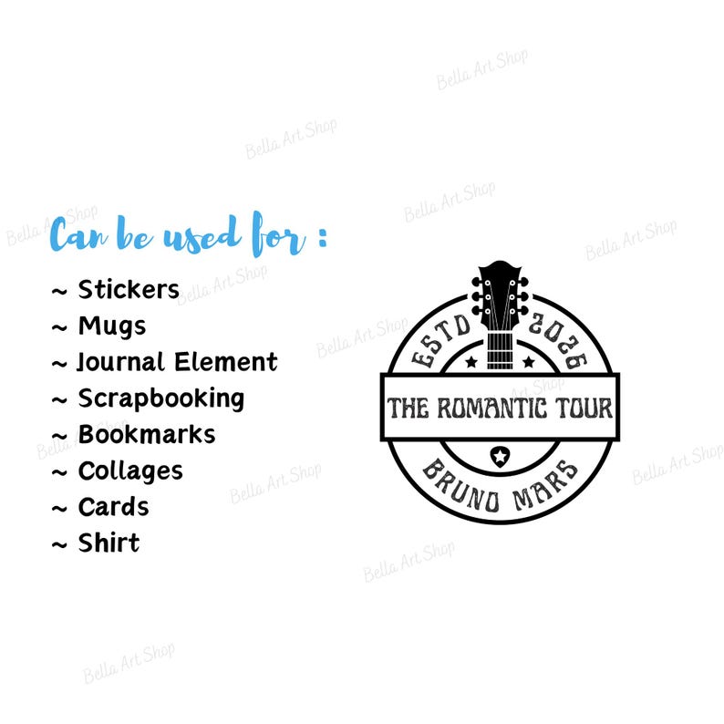 Bruno Mar S the Romantic Tour Svg,concert Design Png,fans Shirt ...