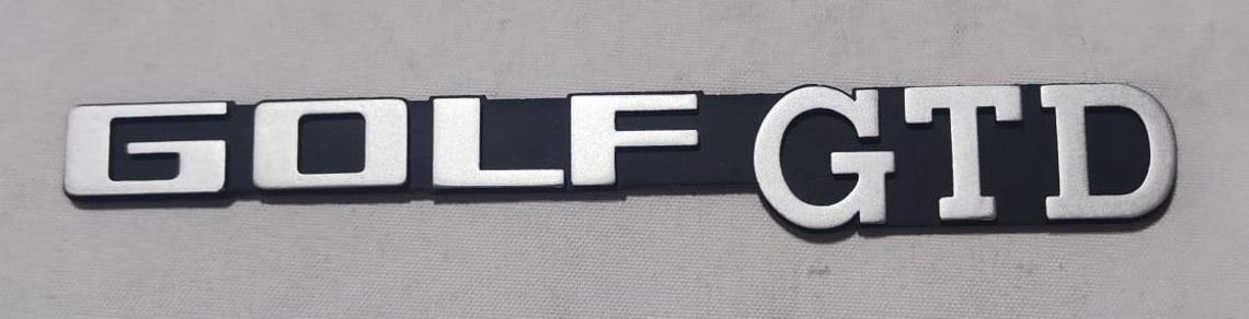 VW Golf MK2 Golf GTD Rear Badge Emblem Sign Logo - Etsy