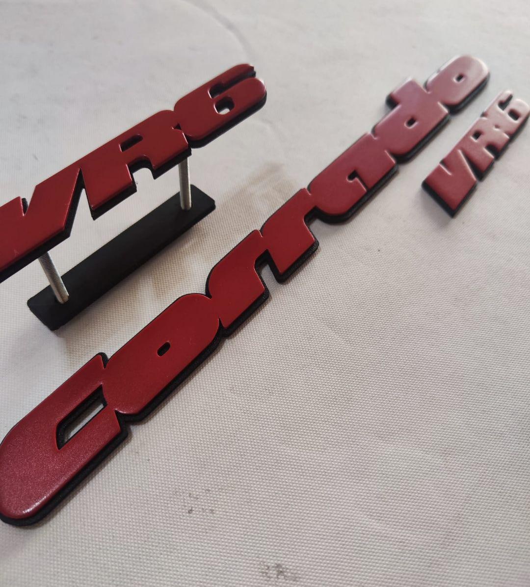 VW Corrado VR6 Emblem Set Kit Rear Badge Front Grille Sticker Sign Logo ...
