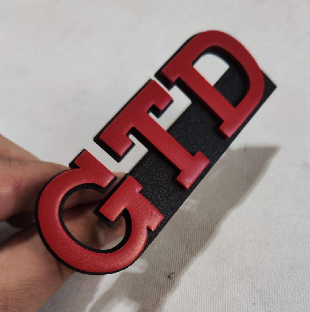 VW Golf MK1 MK2 GTD Front Grille Badge Emblem Sign Red - Etsy