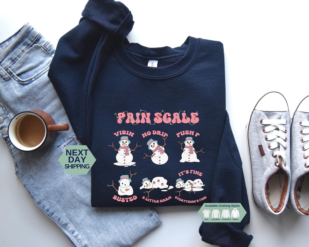 Funny Pain Scale Shirt, Christmas Nurse Sweatshirt, Medical Holiday ...