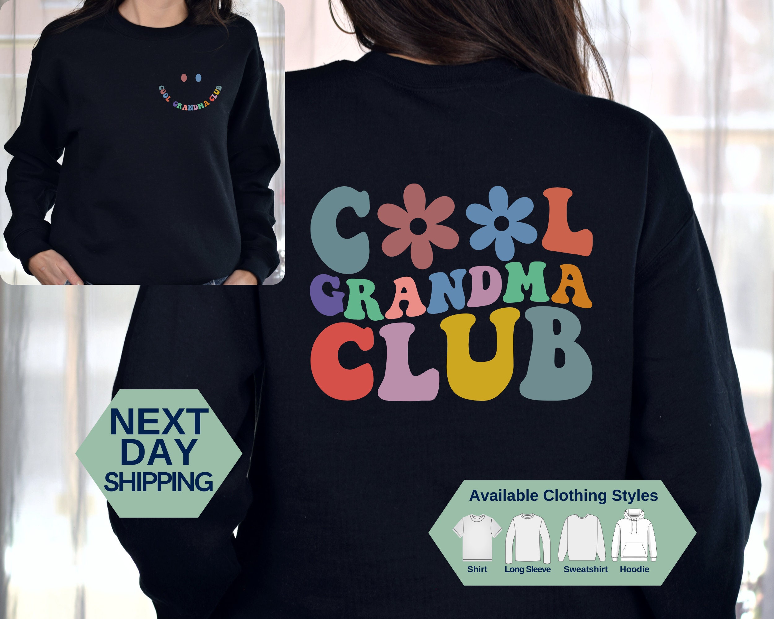 Cool Grandma Club Sweatshirt, Cool Grandma Club Hoodie, Crewneck ...