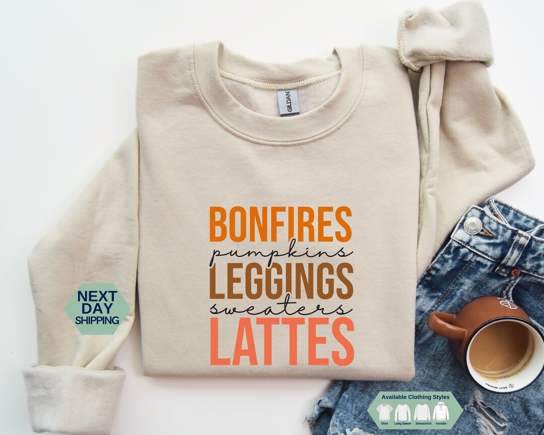 Bonfires Pumpkins Leggings Shirt, Lattes Hoodie, Thanksgiving ...