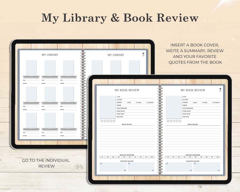 Digital Reading Journal, Reading Planner, Reading Tracker, Book Tracker ...