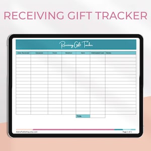 Gift Tracker Bundle, Gift Planner, Fillable and Printable, Spreadsheet ...