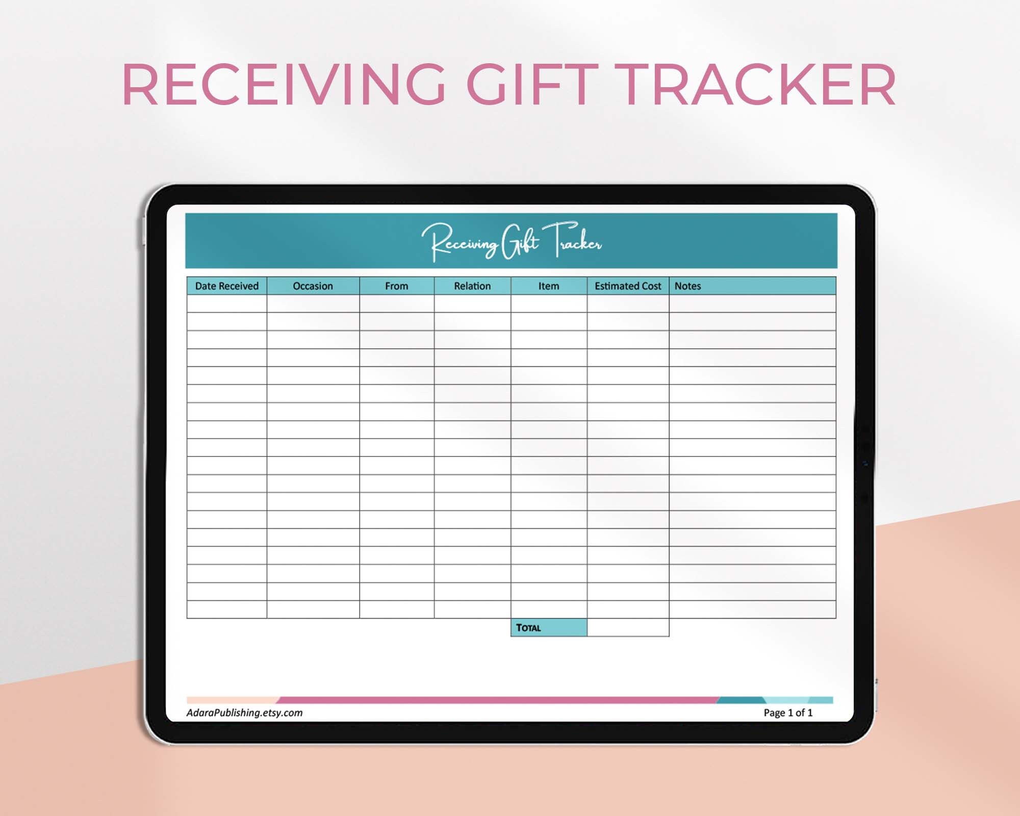 Gift Tracker Bundle, Gift Planner, Fillable and Printable, Spreadsheet ...