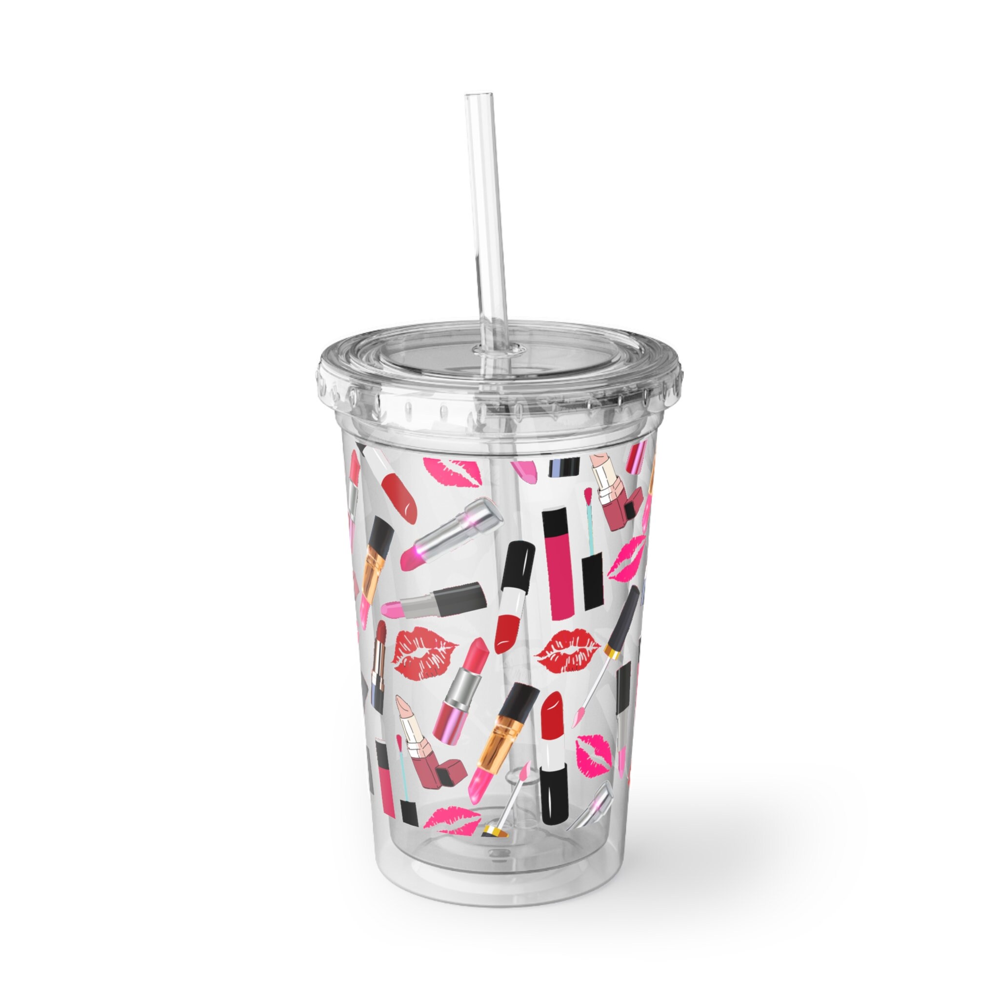 Makeup Acrylic Tumbler Cup, Lip Color Themed Gift, Makeup Artist ...