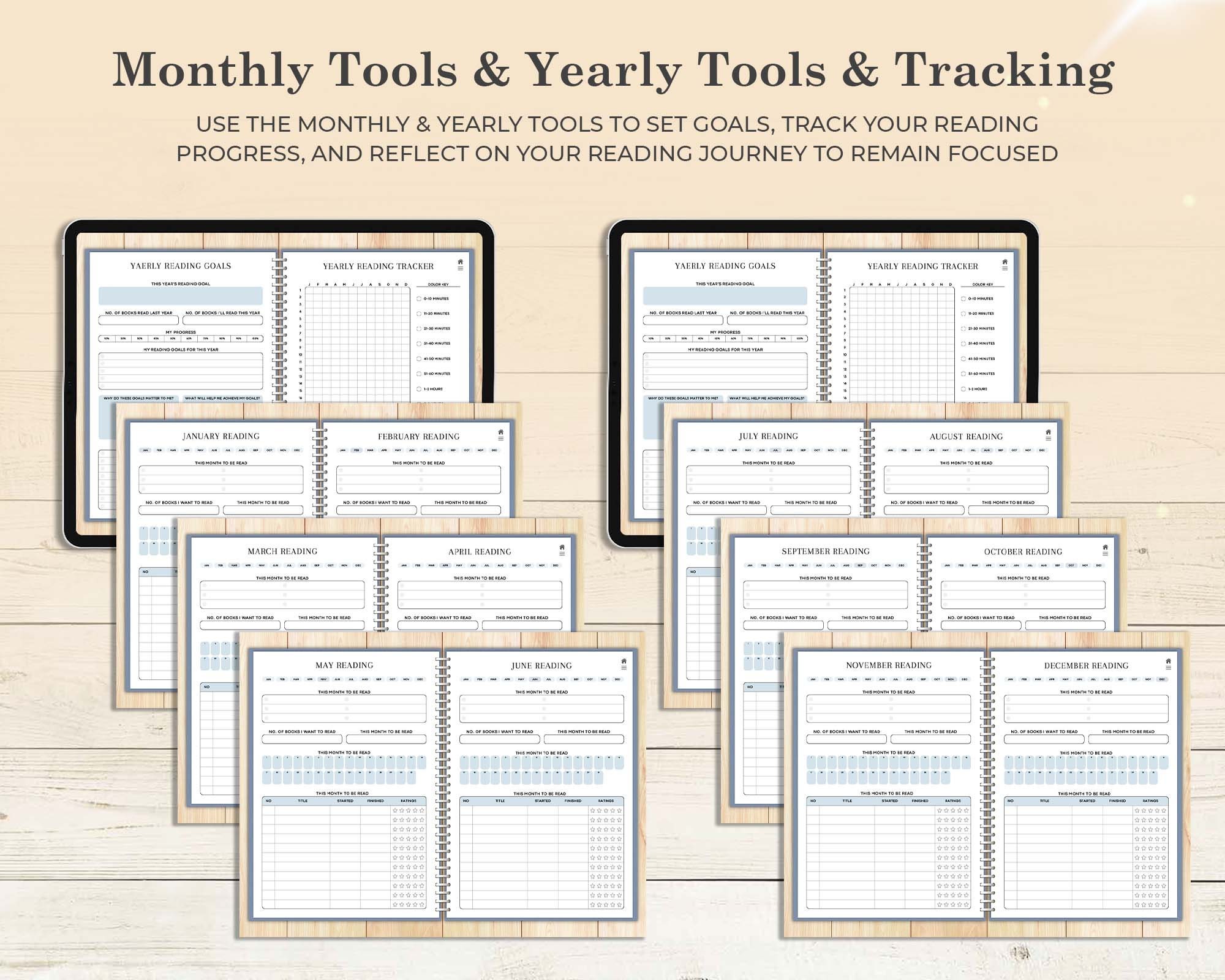 Digital Reading Journal, Reading Planner, Reading Tracker, Book Tracker ...