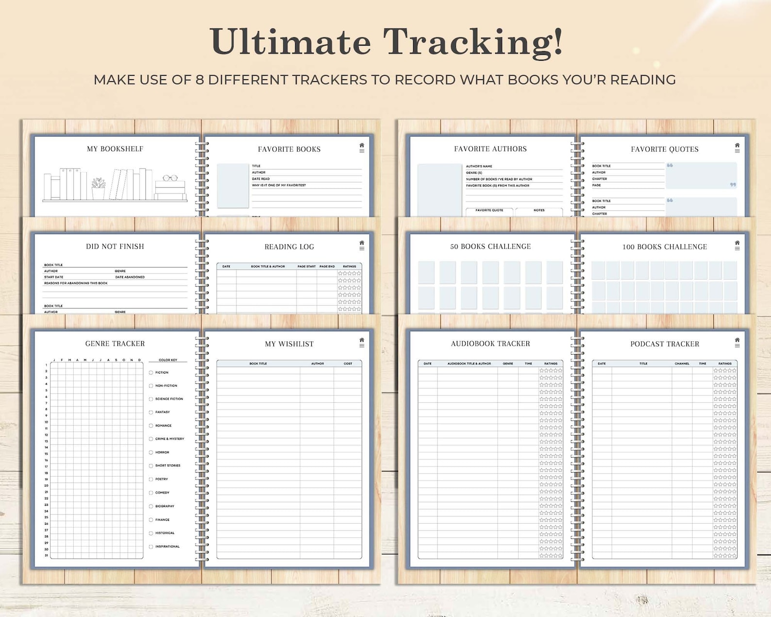 Digital Reading Journal, Reading Planner, Reading Tracker, Book Tracker ...