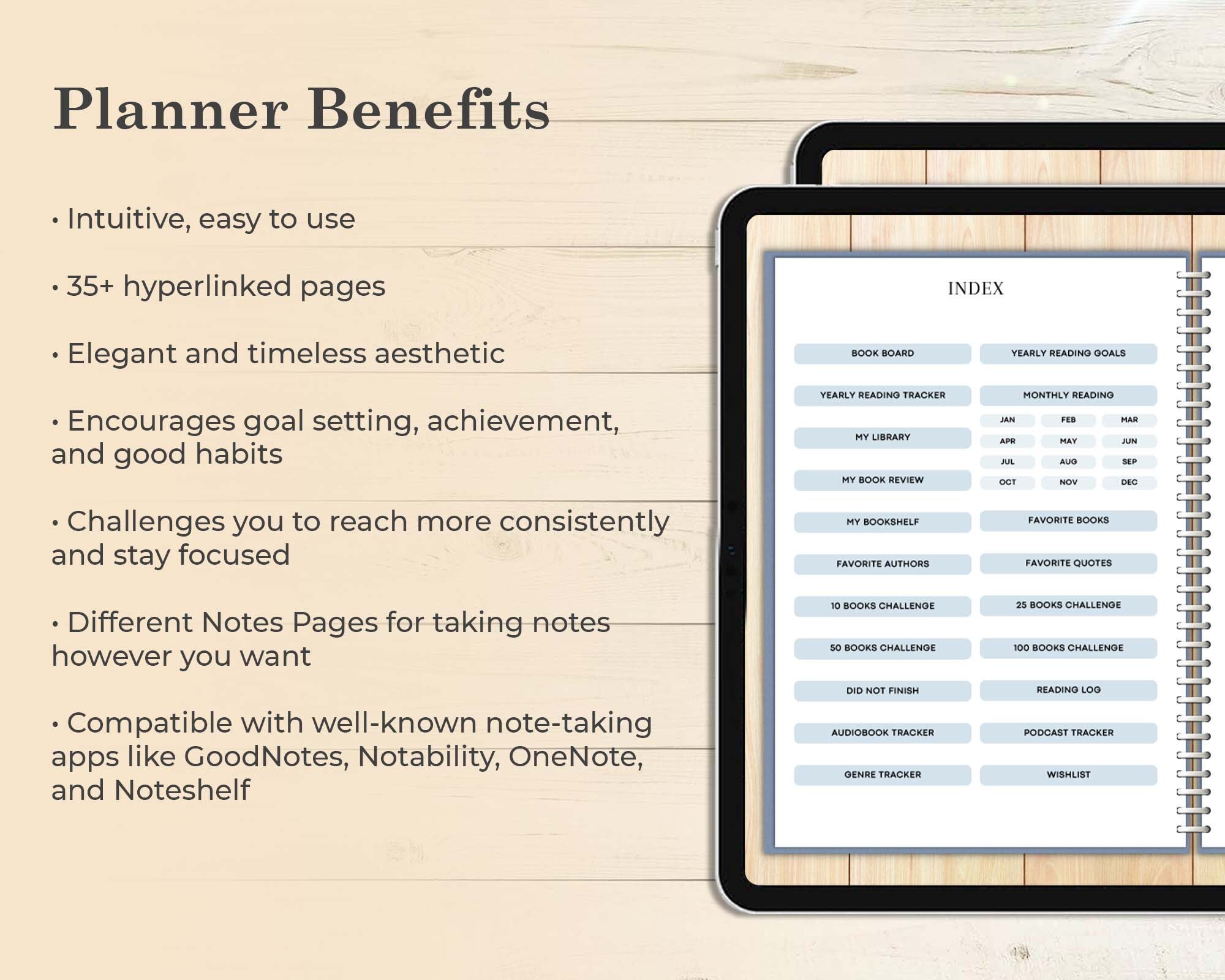 Digital Reading Journal, Reading Planner, Reading Tracker, Book Tracker ...
