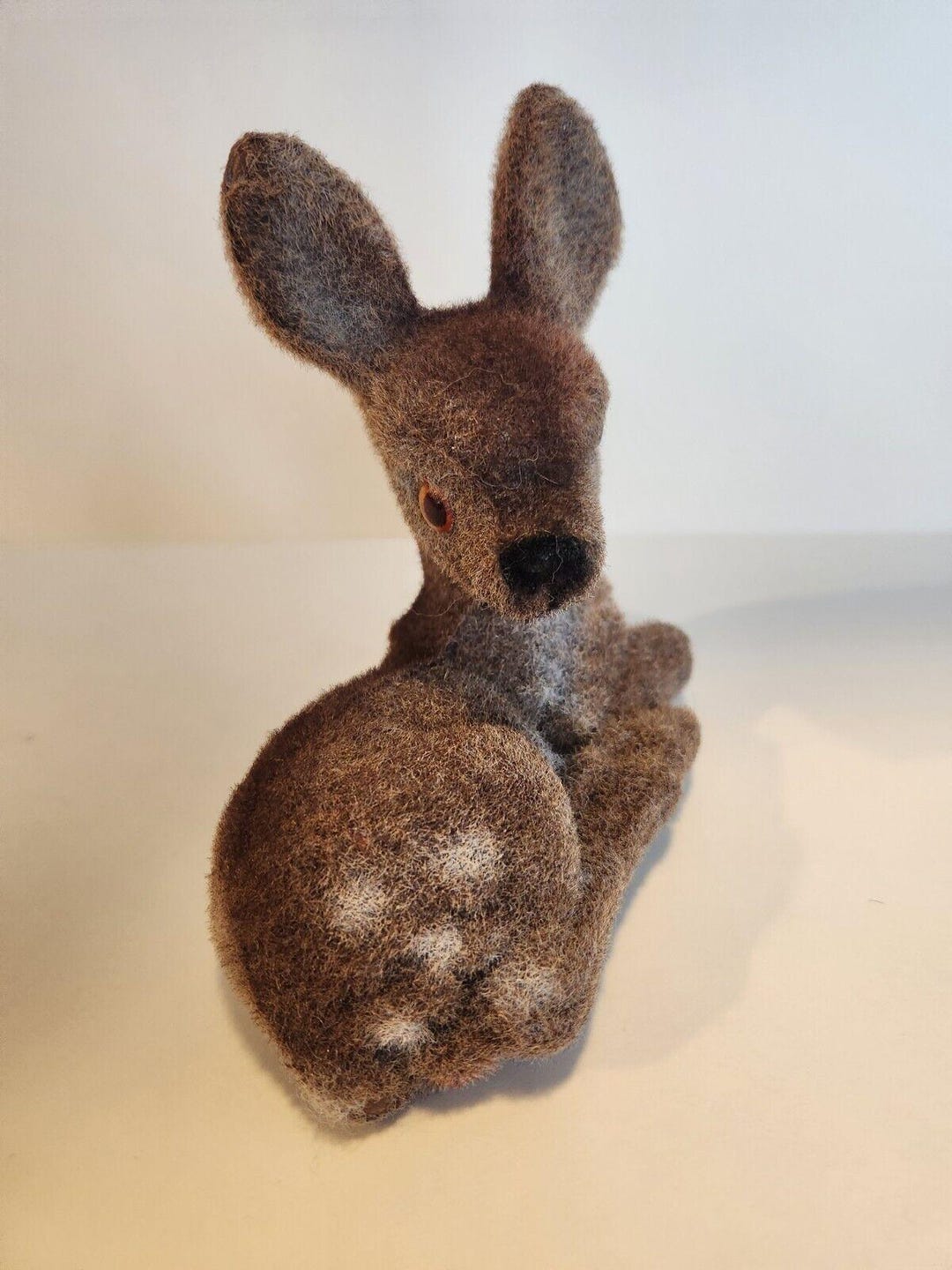 Flocked Deer Fuzzy Baby Fawn 5" Tall Christmas Vintage - Etsy