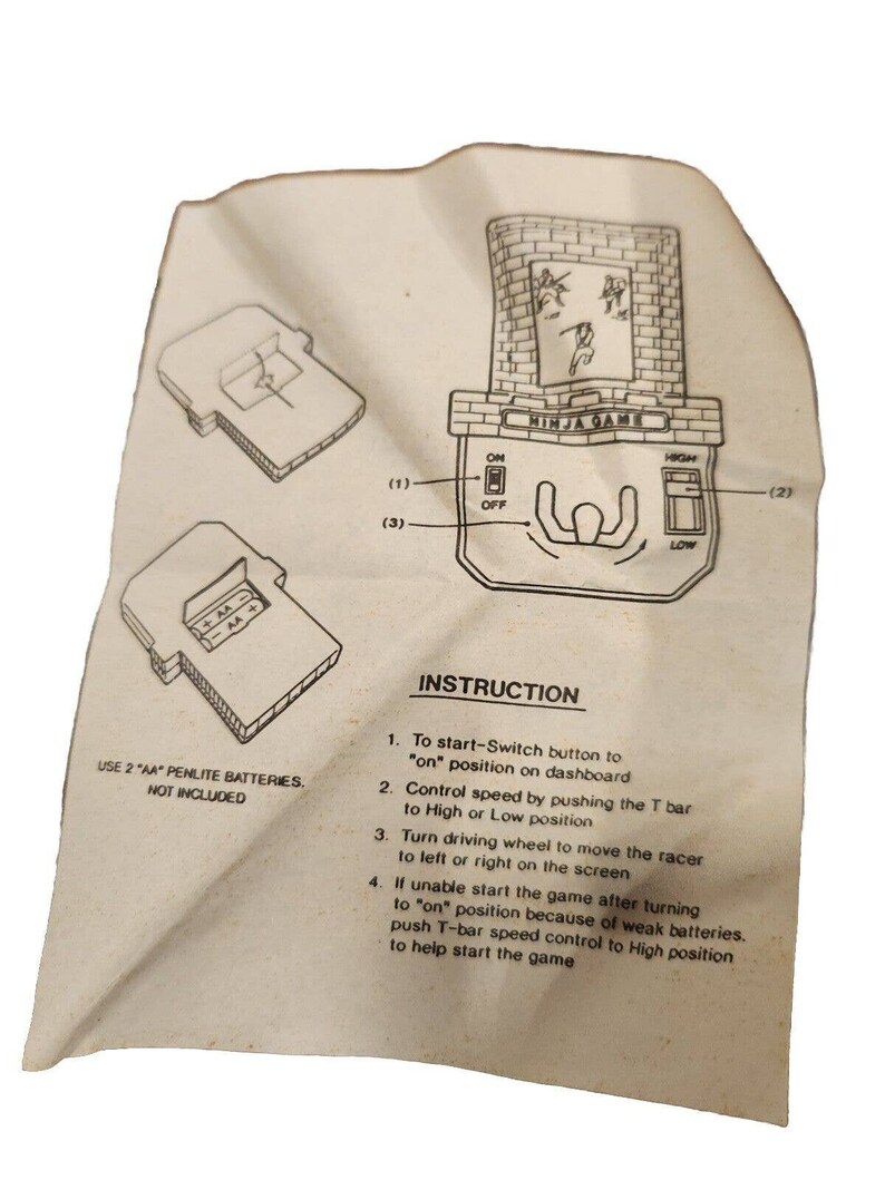 Vintage 1990 Soma Scrolling Vibrating Lit Handheld Ninja Game Nintendo ...