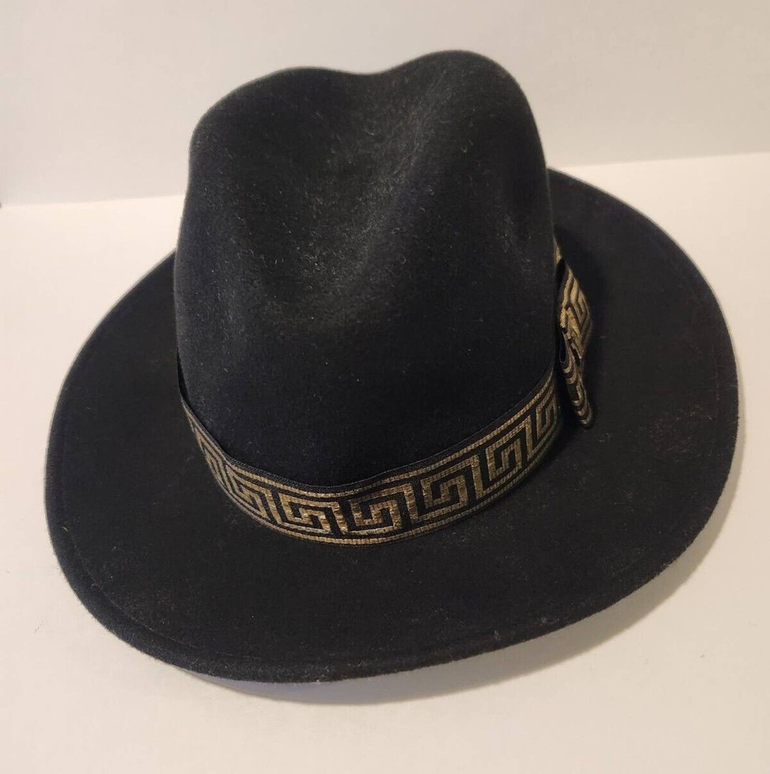 Vtg Bollman 100% Wool Felt Hat Black Wpl 5923 USA Derby Boho Fedora ...