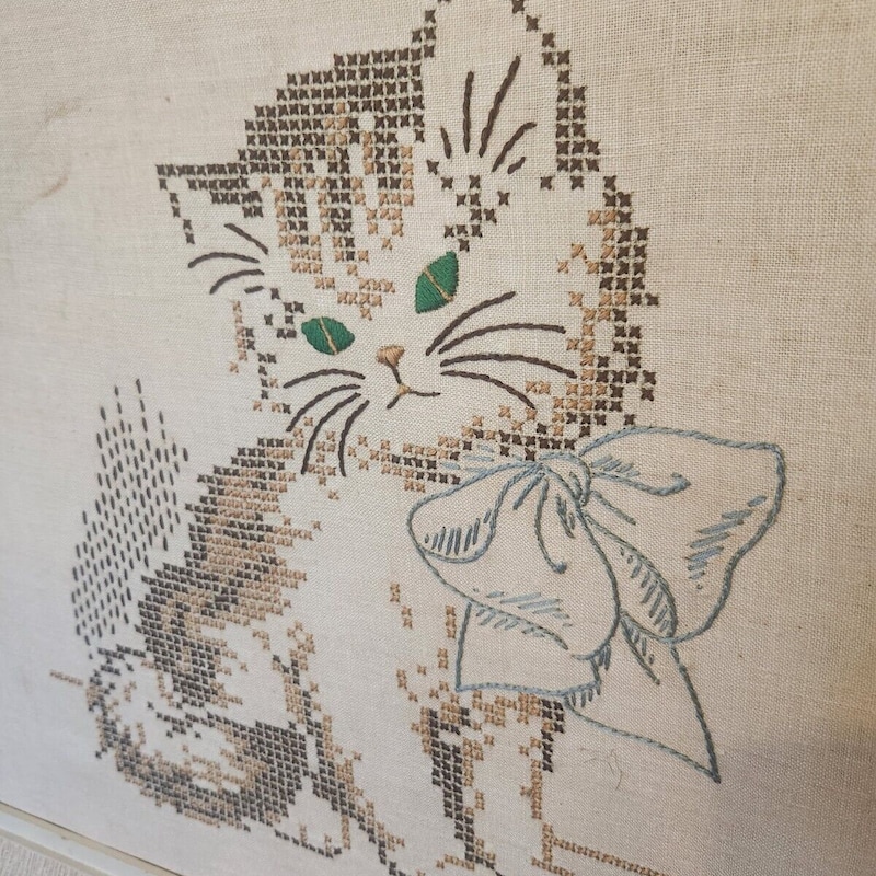 Cat Needlepoint - Etsy
