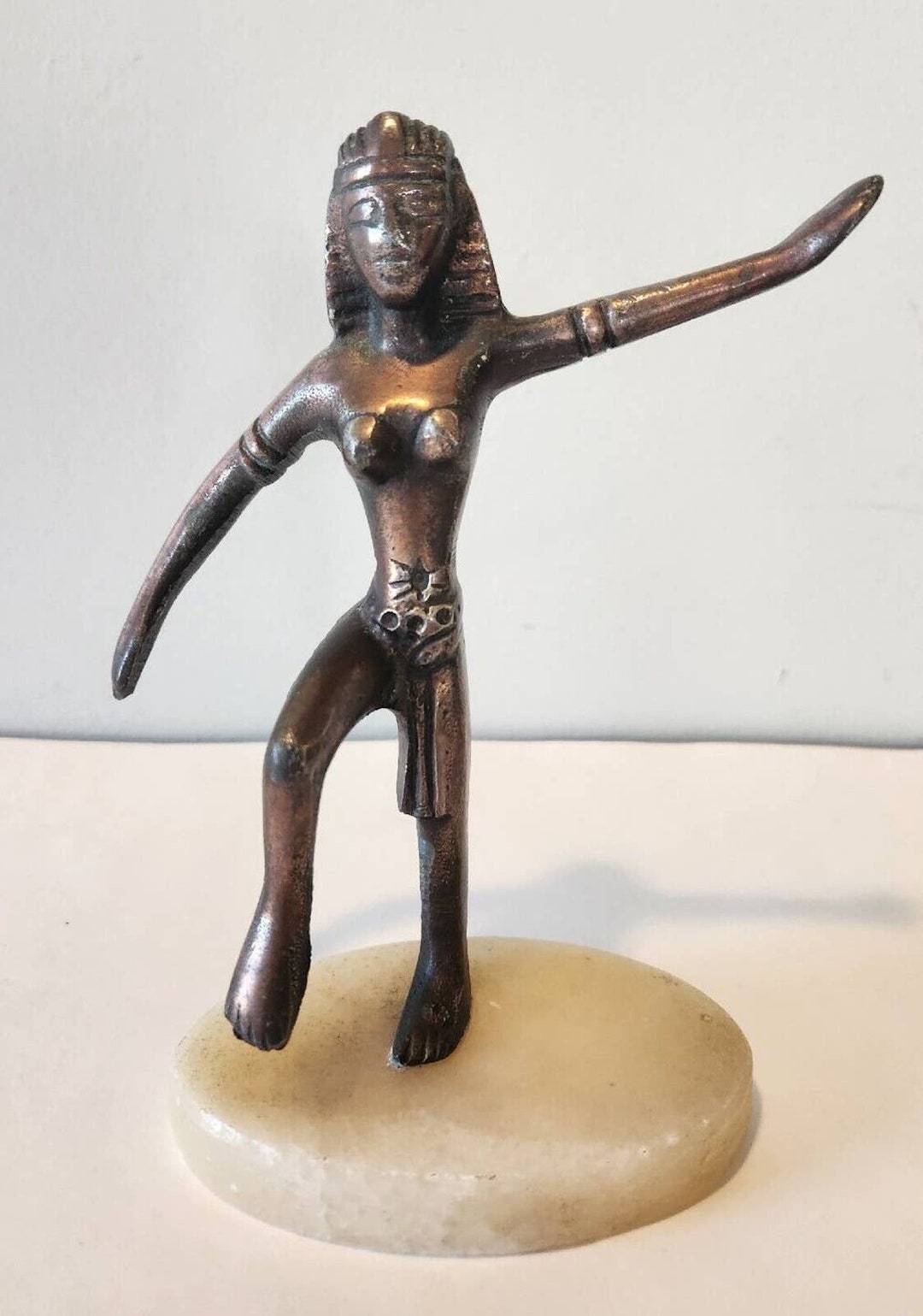 Vintage Egyptian Revival Dancing Cleopatra Bronze Figurine, Figural ...