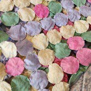 Yo Yo Quilt Popcorn Coverlet Antique Hand Sewn Estate Penny Topper ...