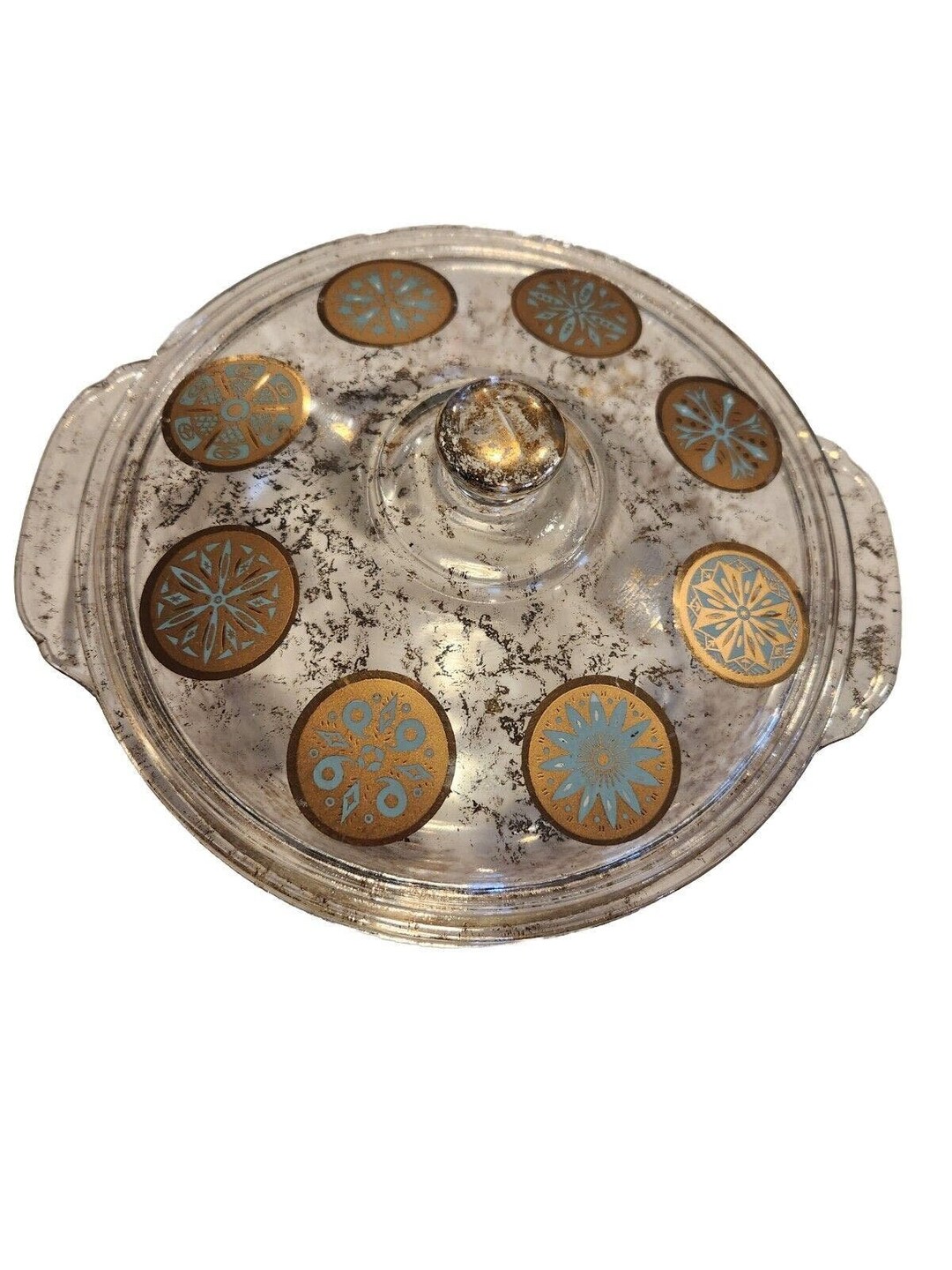 Fire King Casserole Chafing Dish Georges Briard Speckled Gold/blue ...