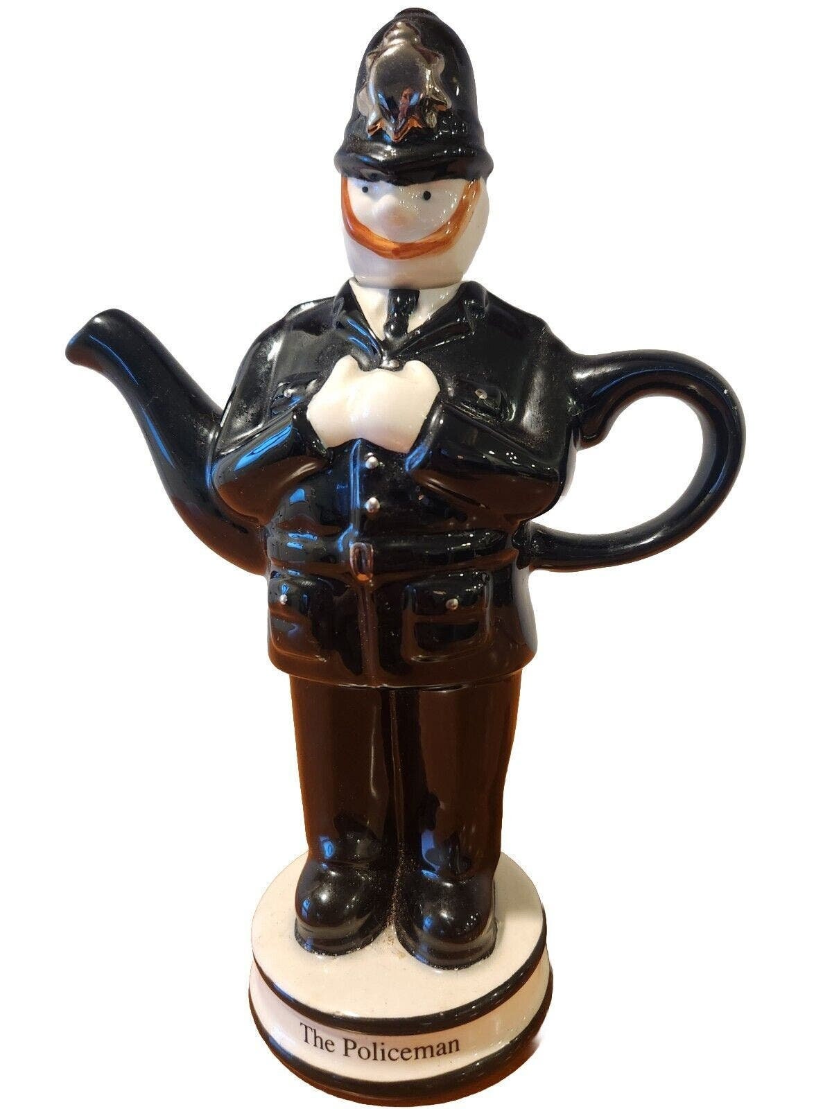 VTG L. Ed Tony Carter England 4-5 Cup Novelty Tea Pot Policeman Bobby ...