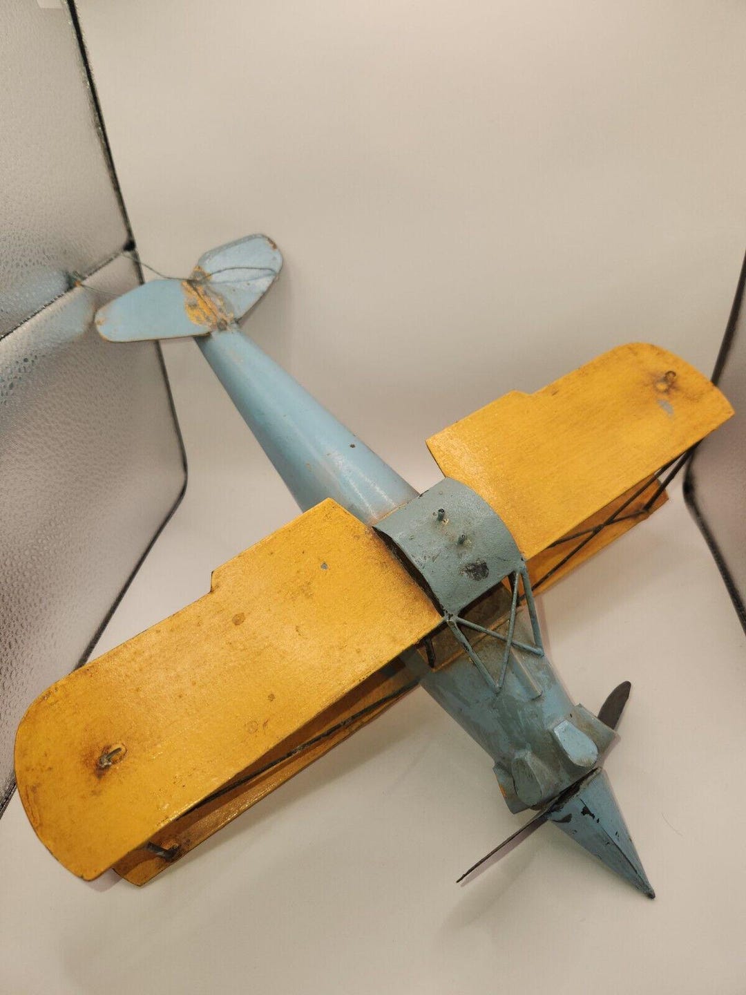 Vintage Style Metal Biplane Model - British WW1 Bi-plane Model Desk ...