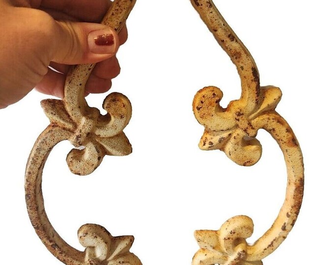 Old Architectural Cast Iron Garden Decor Distressed WHITE ~ French ...