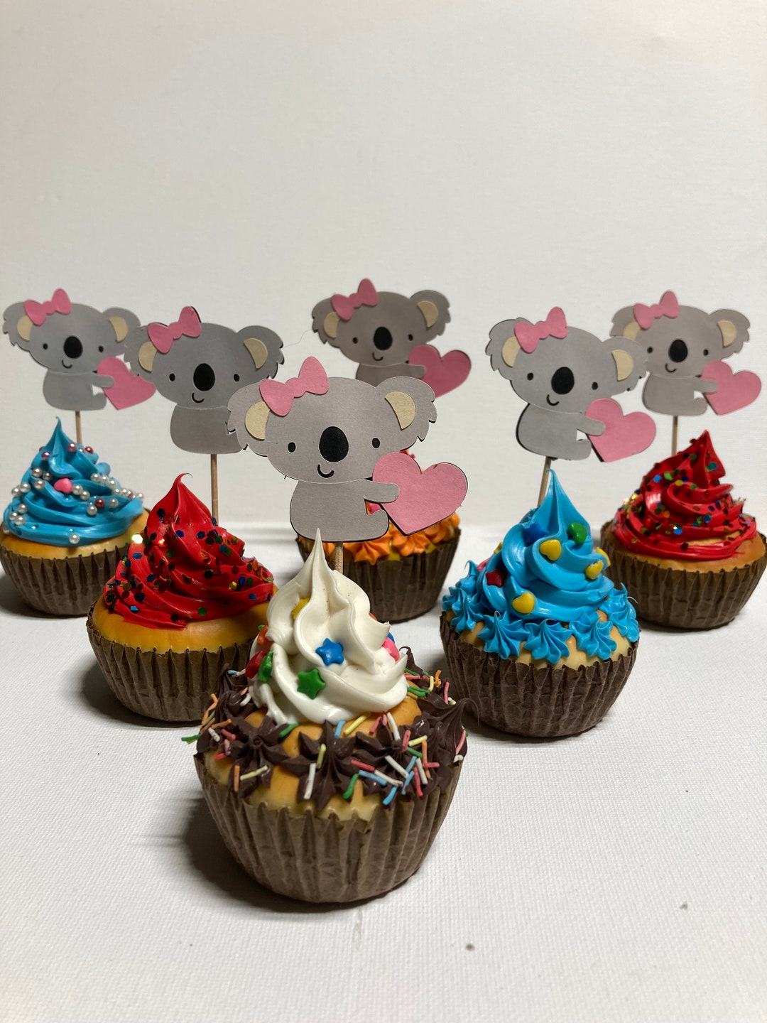 Koala Bear Cupcake Toppers - Party Decorations - Koala Party Decor - 12 ...