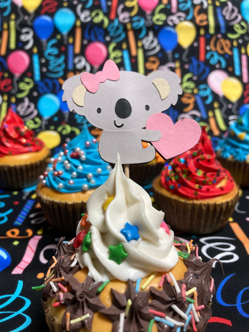 Koala Bear Cupcake Toppers - Party Decorations - Koala Party Decor - 12 ...
